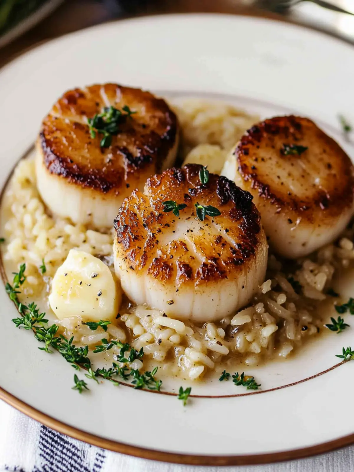 Ultimate Sage Butter Scallops with Delicious Brie & Garlic Basmati