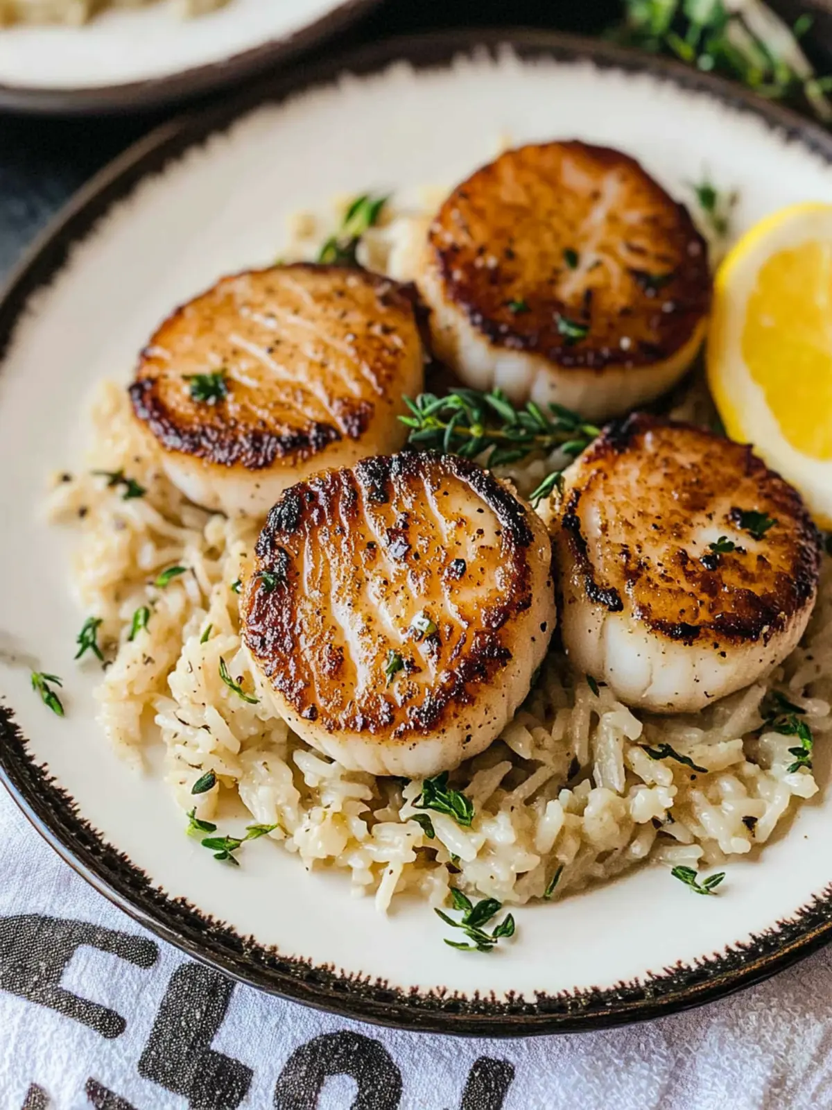 Ultimate Sage Butter Scallops with Delicious Brie & Garlic Basmati